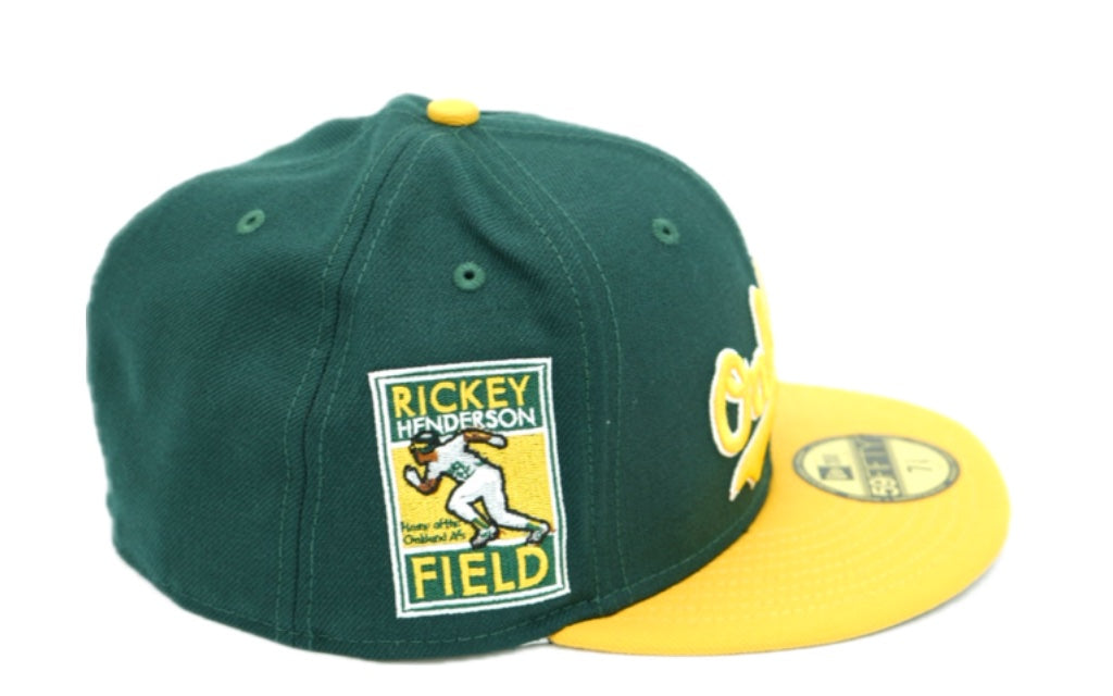 Oakland Athletics New Era 2024 Script with Rickey Henderson Patch 59FI ...